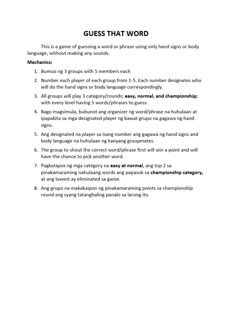 Guess That Word | PDF