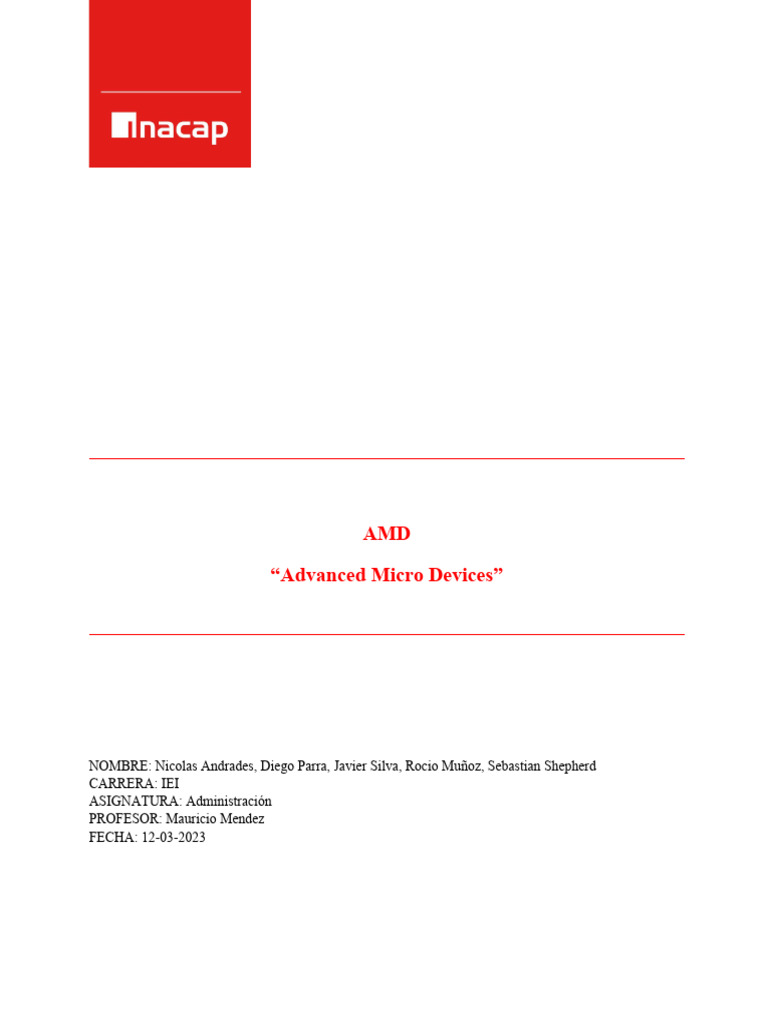 AMD "Advanced Micro Devices" | PDF | Microprocesador | Intel