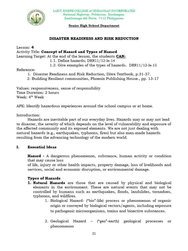 4 Concept of Hazard and Types of Hazard | PDF | Hazards | Natural Hazards