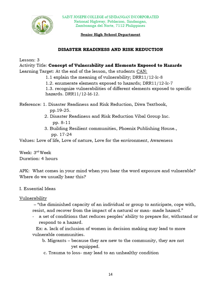 3 Concept of Vulnerability and Elements Exposed To Hazards | Download Free PDF | Hazards ...