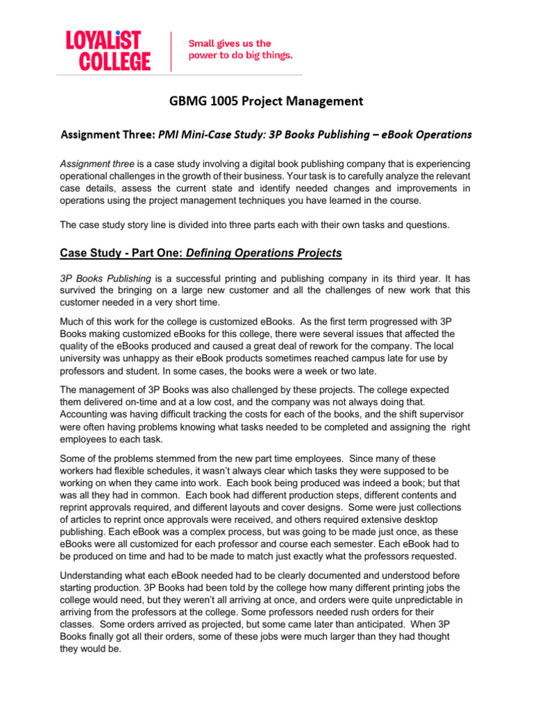 PM - A3 - 3P Books Publishing - Ebook Operations Project - Case Study ... PM - A3 - 3P Books Publishing - Ebook Operations Project - Case Study ...