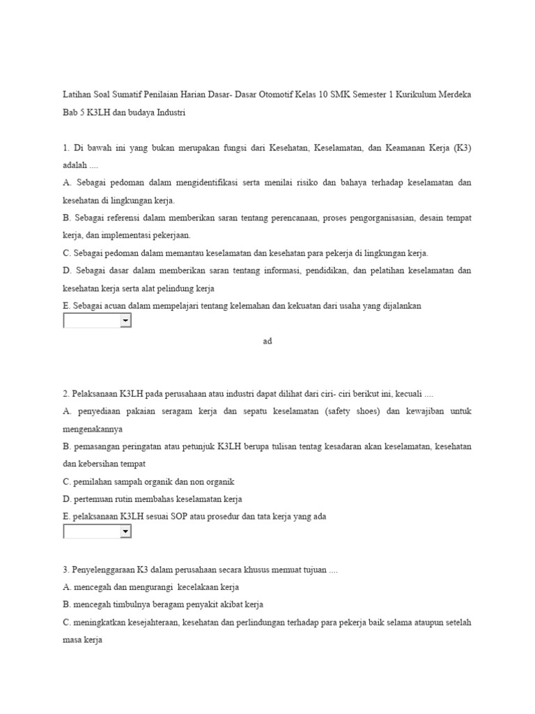 Kumpulan Soal DTO2 Bab 2 (k3lh) | PDF