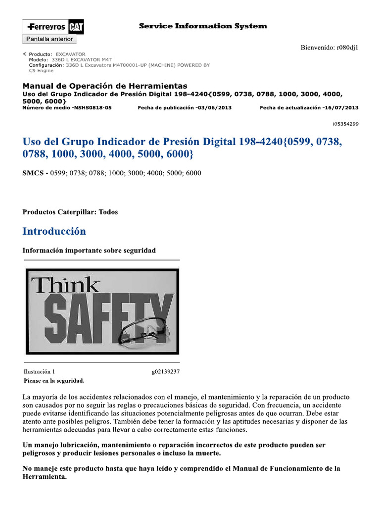 Uso Del Grupo Indicador de Presión Digital 198-4240 | PDF