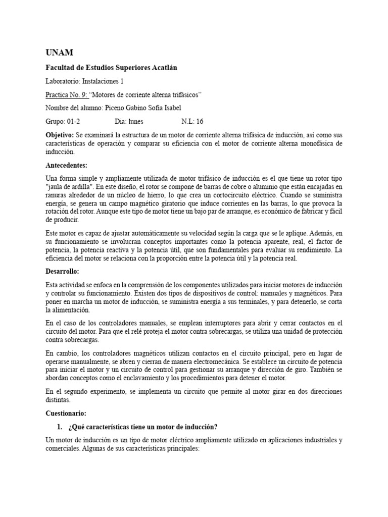 Practica 9 PGSI | PDF | Motor eléctrico | Motores