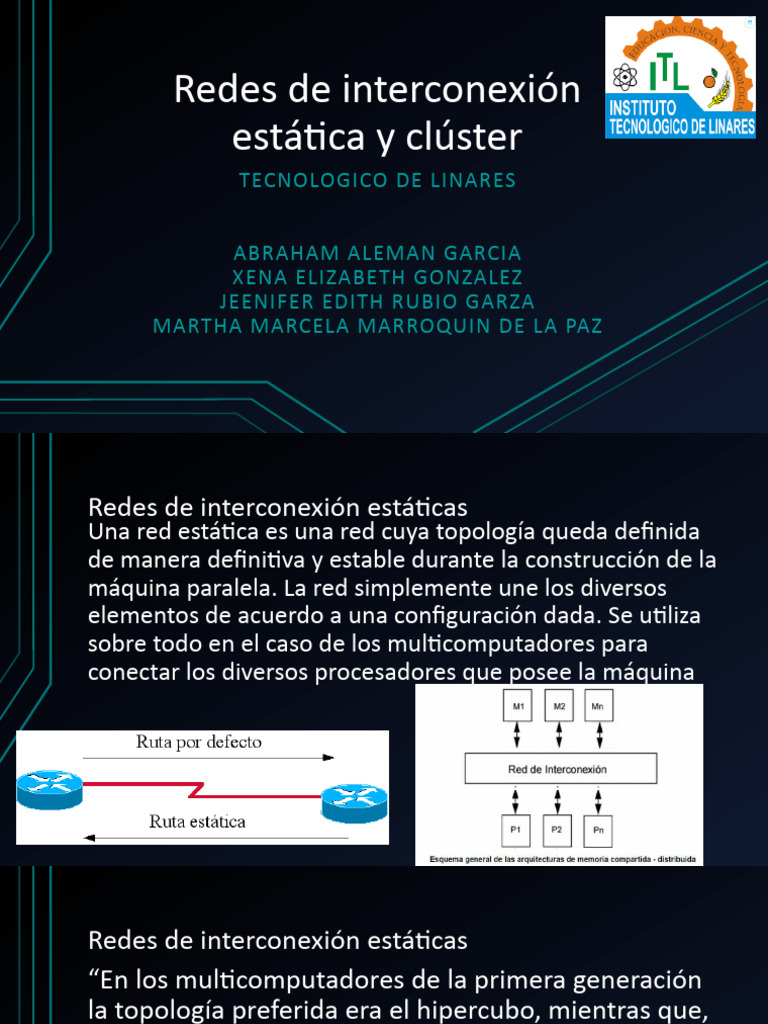 Redes de Interconexión Estática y Clúster | PDF
