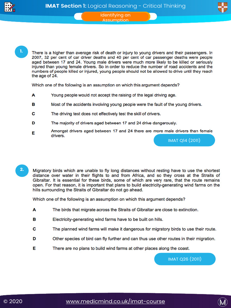 IMAT Logical Reasoning Guide | PDF | Philosophical Methodology | Reasoning