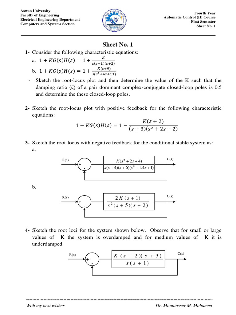 Sheet 1 | PDF | Damping | Systems Engineering