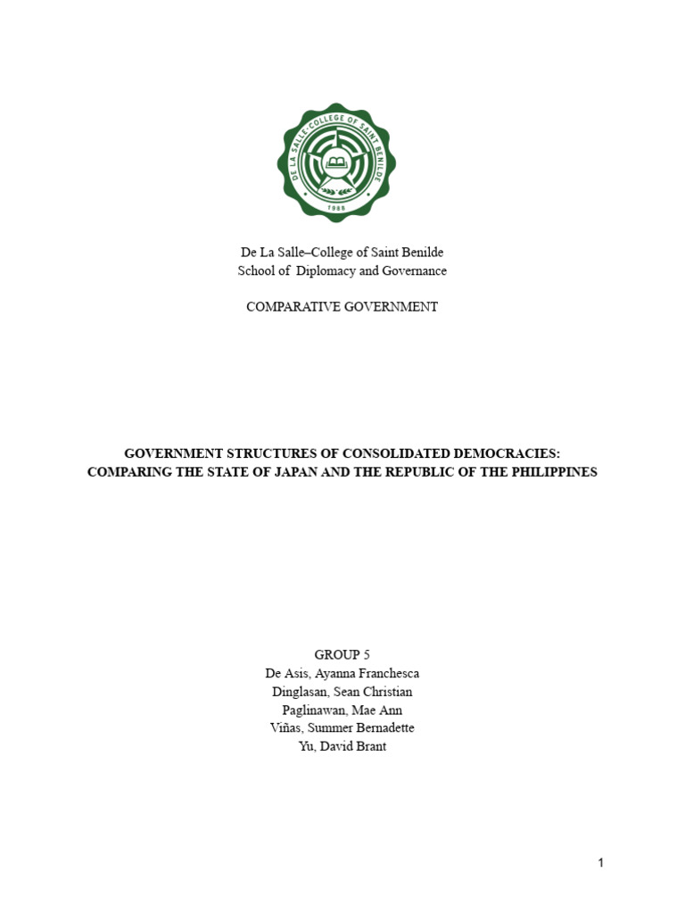 Analysis On Government Structures of Consolidated Democracies | PDF ...