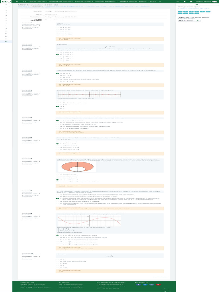 OFA Mathematics - Feb 2022 - Revisione Tentativo | PDF | Teaching Methods & Materials