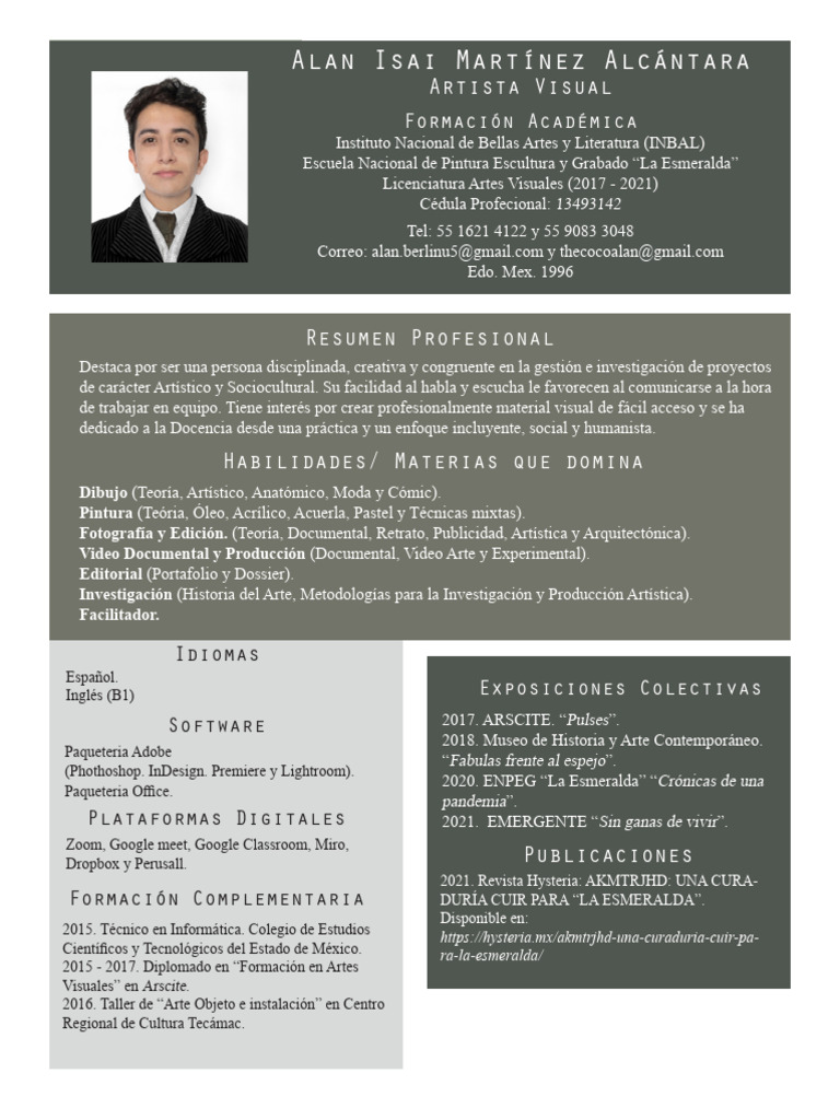 CV Alan Alcantara 2023 | PDF | Diseño | Maestros