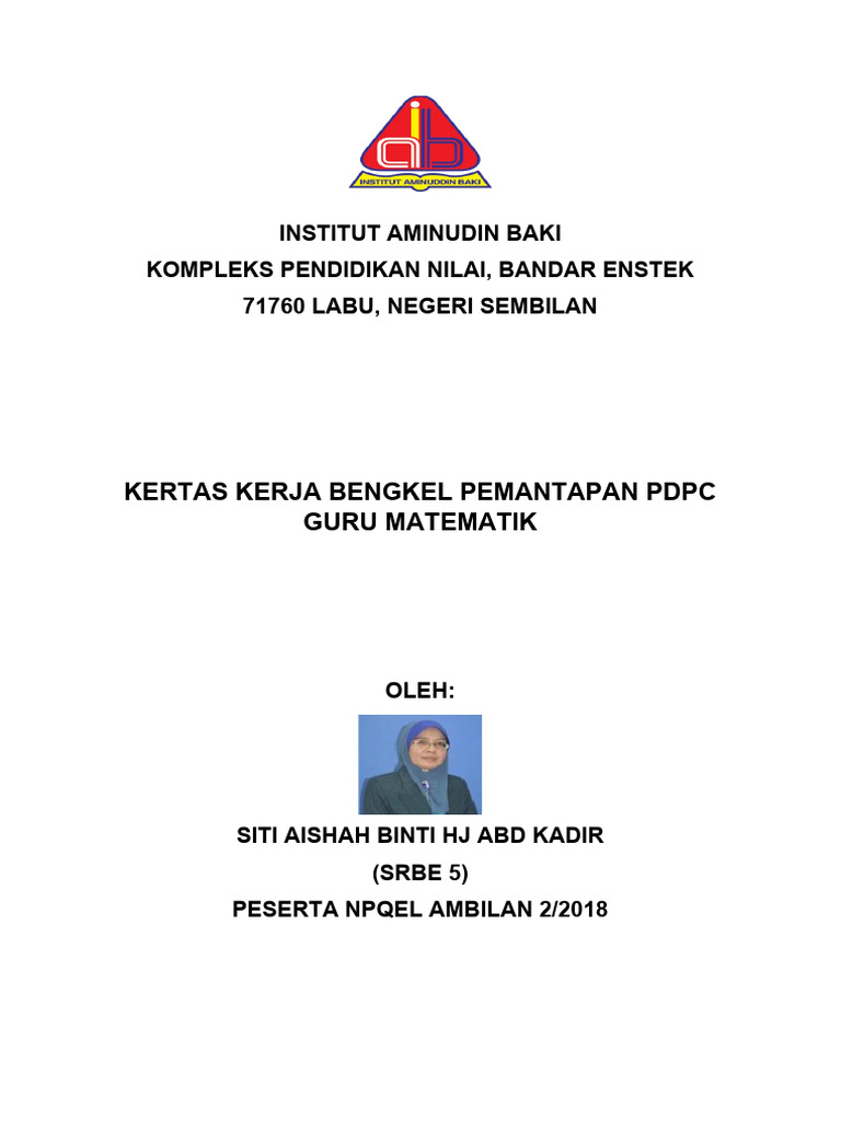 Kertas Kerja Ke 2 Bengkel PDPC Guru Matematik SK Senawang | PDF
