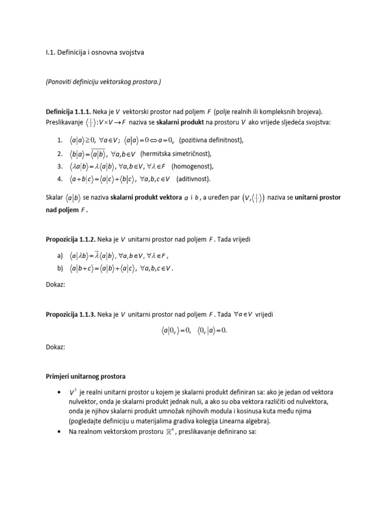 Definicija I Osnovna Svojstva | PDF