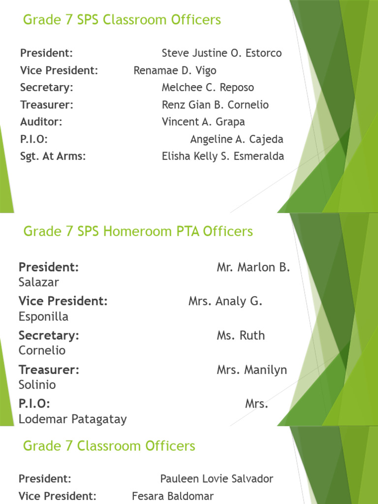 Classroom Officers | PDF