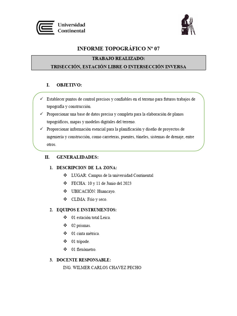 Informe 7 Triseccion | PDF | Topografía | Medición
