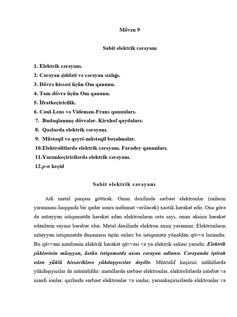 Muhazire 9 Fizika | PDF