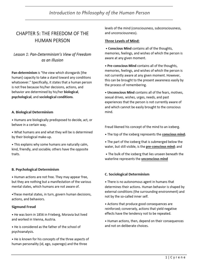 Philo Chapter 5 Reviewer | PDF | Free Will | Reinforcement