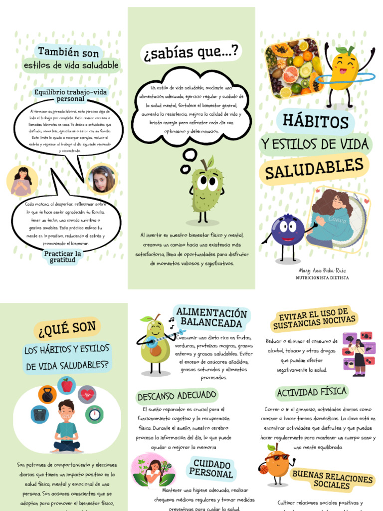 Folleto Tríptico Comida Fruta Infantil Divertido Multicolor | PDF ...