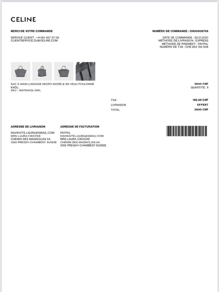 Facture Celine | PDF