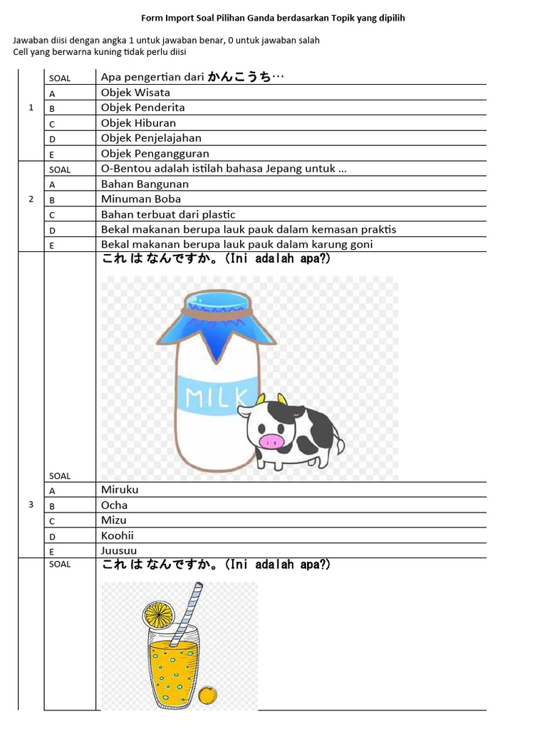 Kisi-Kisi Bahasa Jepang Kelas Xii Smk/a | PDF
