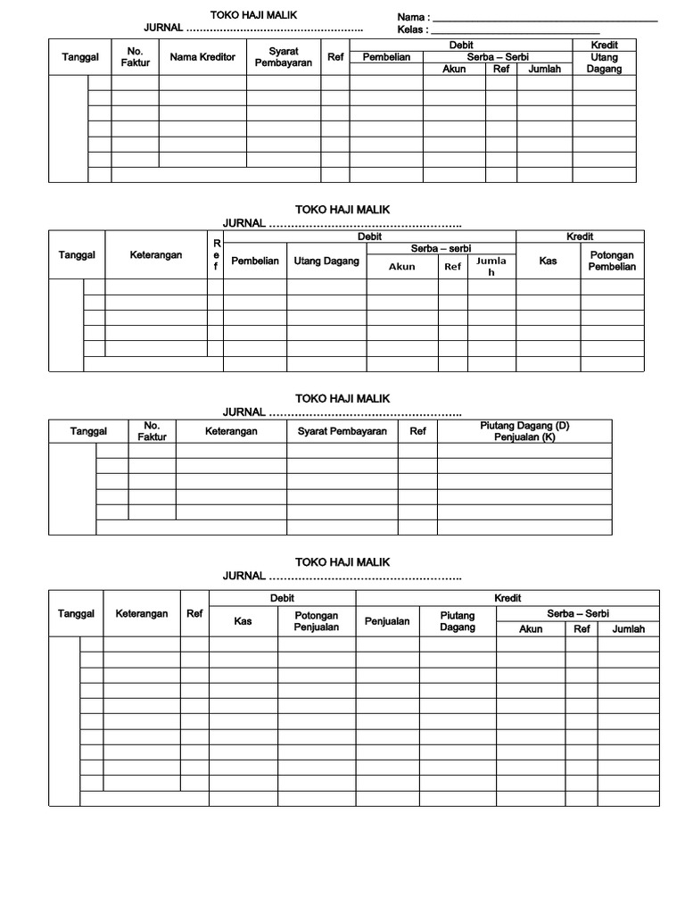 Blangko Jurnal Khusus PD | PDF