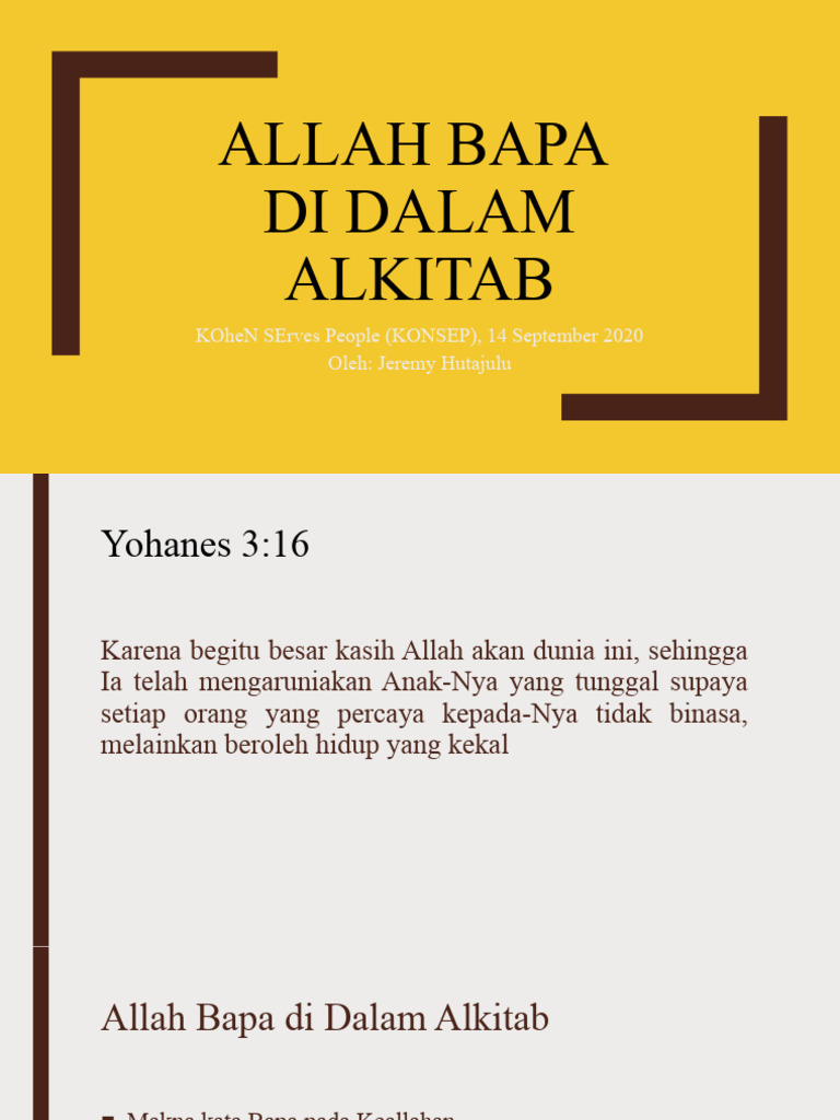 Allah Bapa Di Dalam Alkitab | PDF