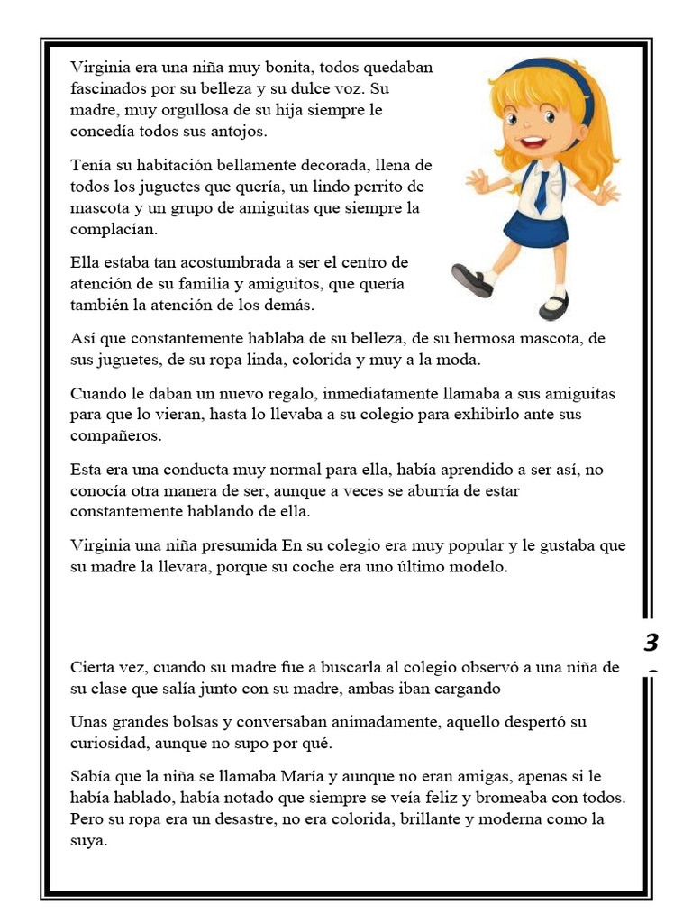 Cuento 9 - Niña Presumida | PDF | Juguetes