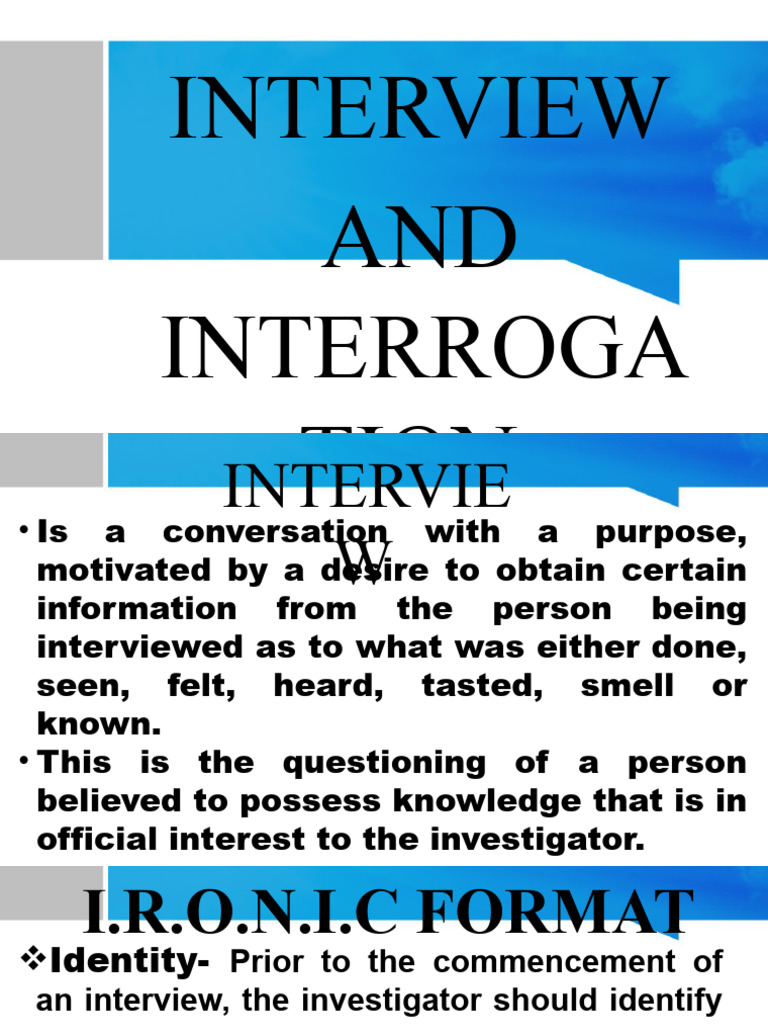 Iinterview Interrogation and Intelligence | PDF | Covert Operation ...