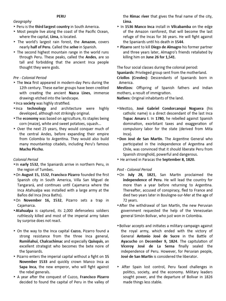 LATIN AMERICA REVIEWER - Upd | PDF | Peru | Bolivia