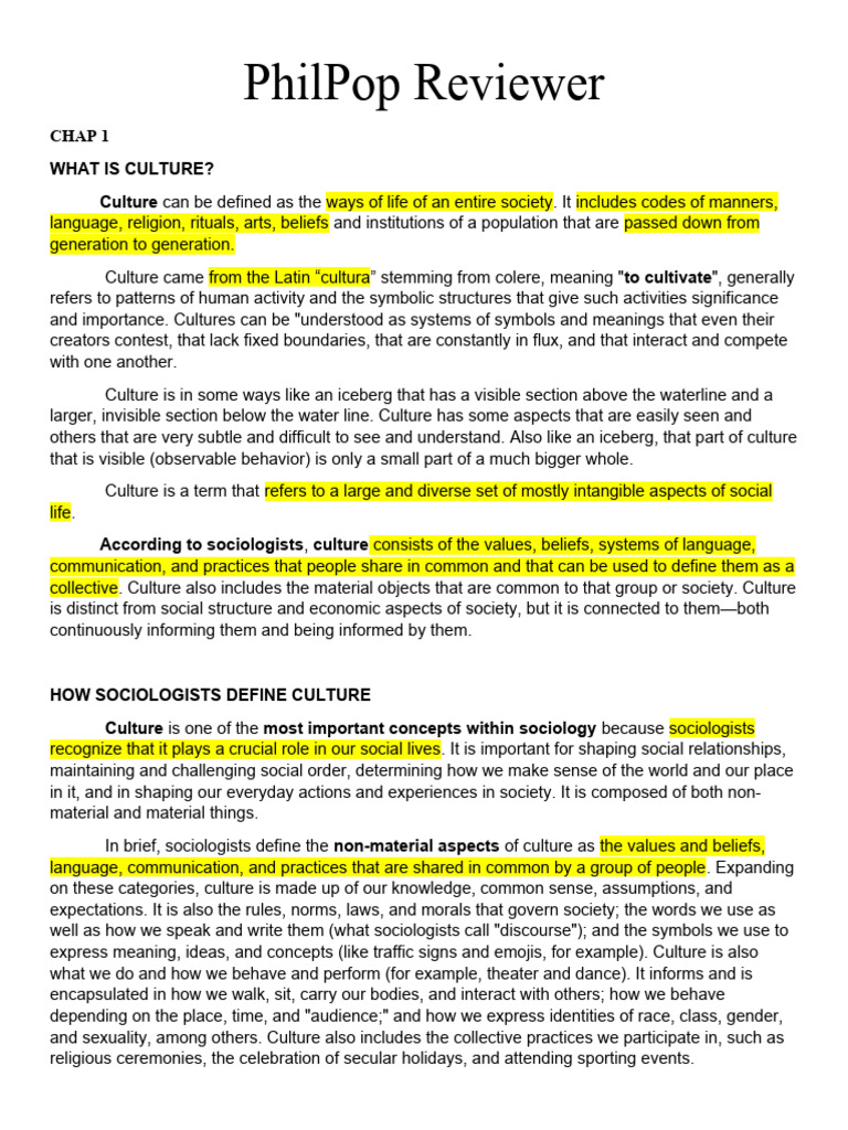 PhilPop Midterm Reviewer | PDF | Popular Culture | Philippines