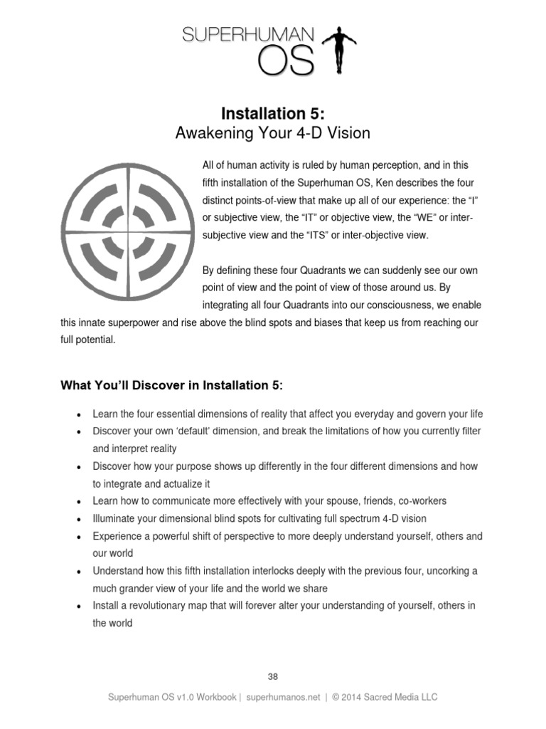 03 Installation 5 Workbook Pdf Experience Reality
