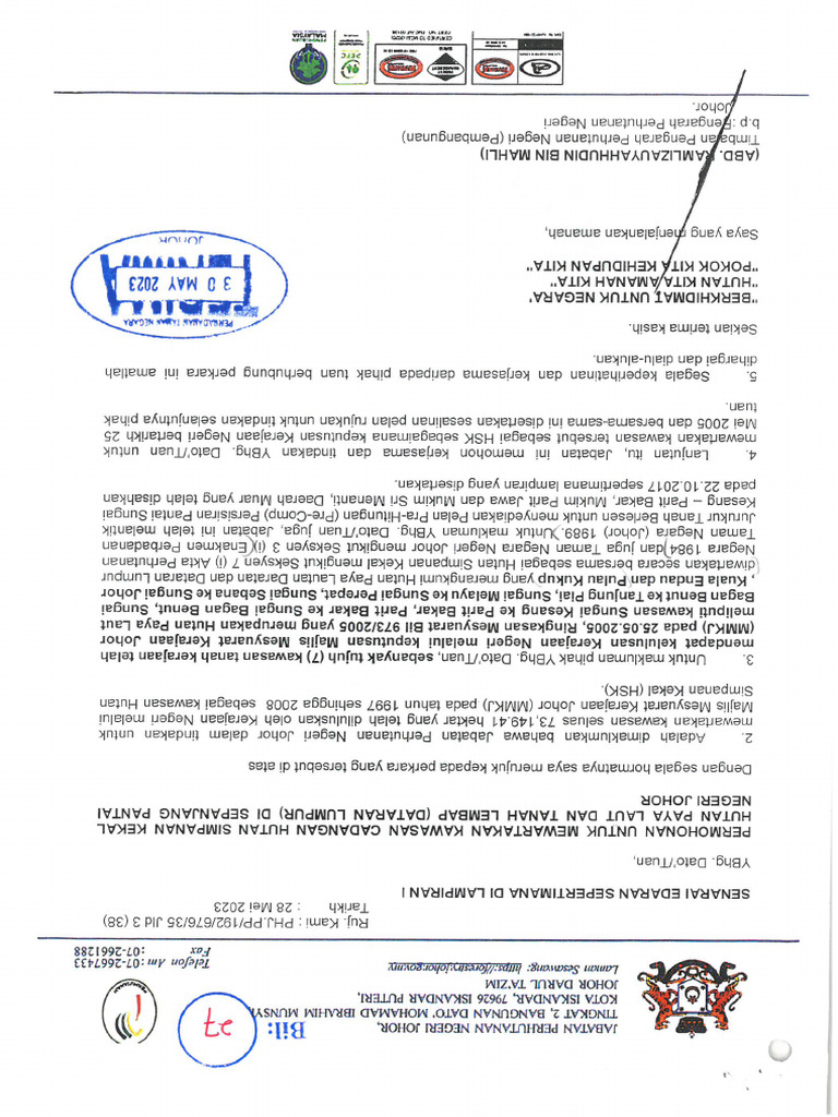 Jpnj-Permohonan Mewartakan Kawasan CHSK 120623 Edited | PDF