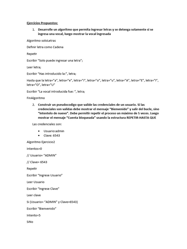 Ejercicio Algoritmo s14 | PDF