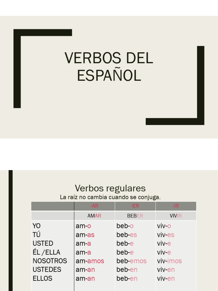 Los Verbos Del Español | PDF | Artes del Lenguaje y Comunicación ...