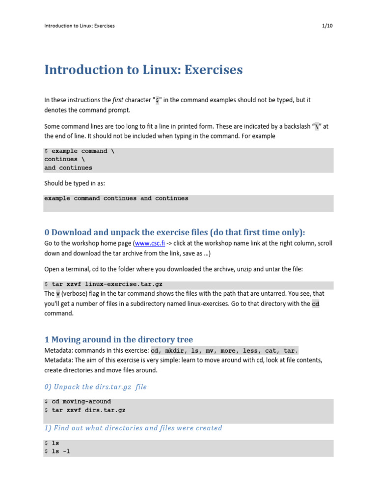 Linux Command Line Exercises - Linux+CSC Quick Reference | PDF | Computer File | Directory ...