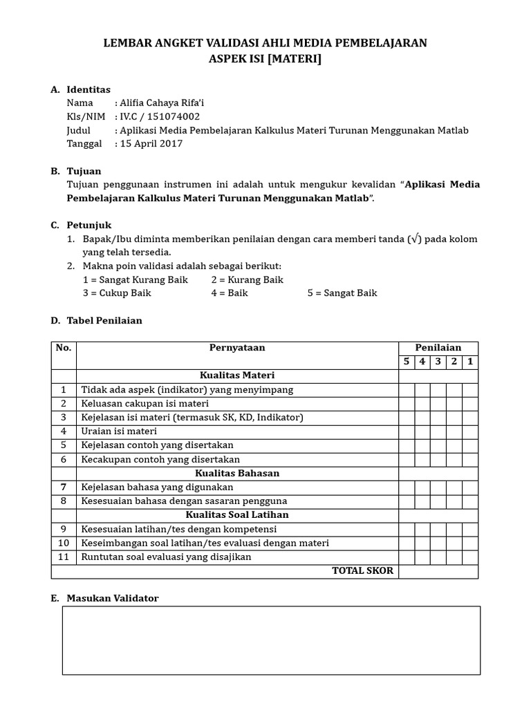 Validasi Aplikasi Kalkulus Matlab | PDF | Karier & Perkembangan