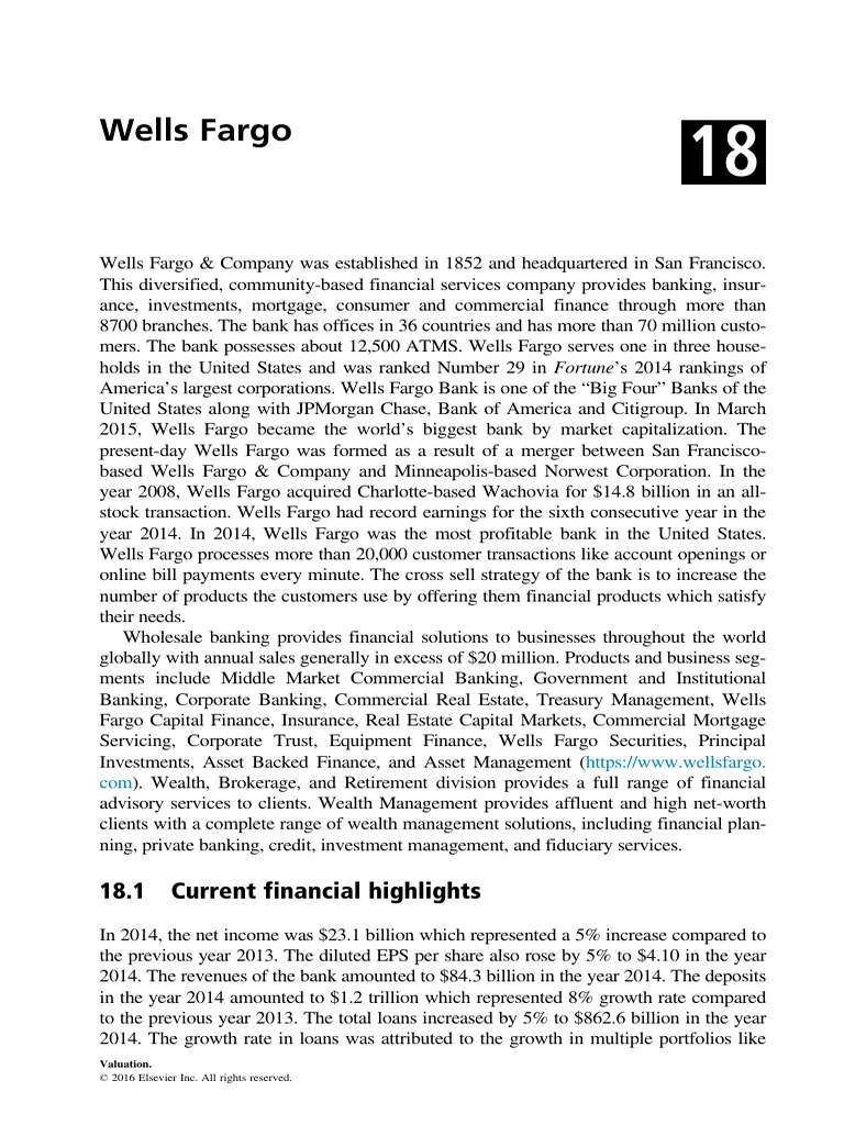 18 Wells Fargo 2016 Valuation | PDF | Wells Fargo | Banks