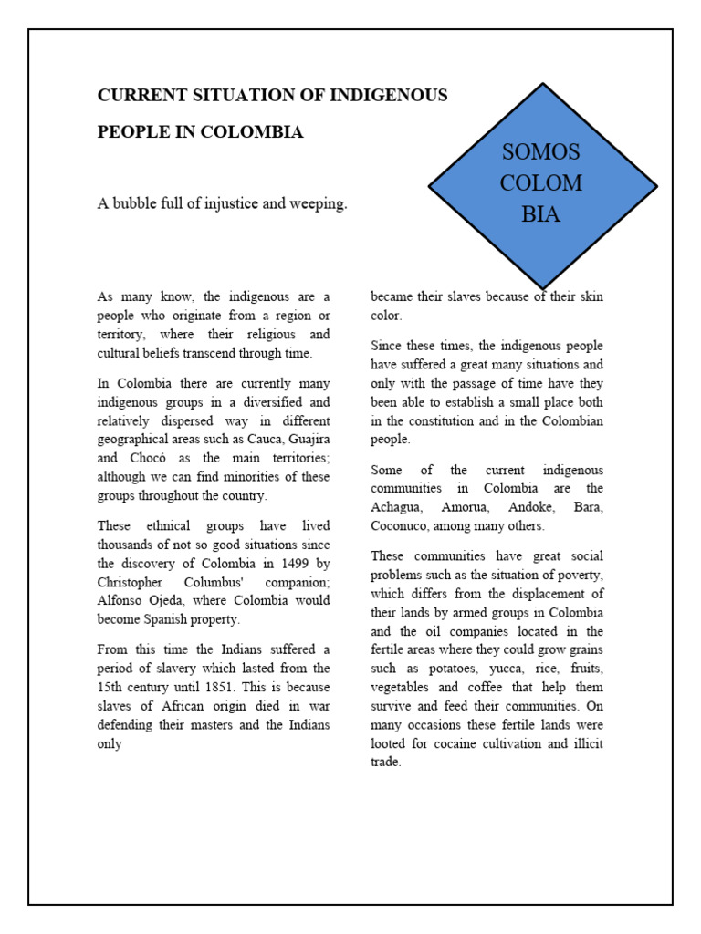 Current Situation of Indigenous | PDF | Colombia