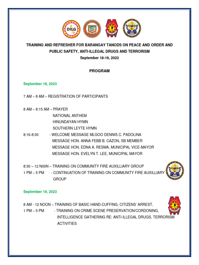 Tanod Refresher Program | PDF