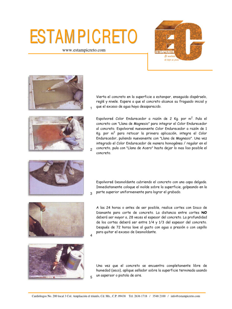 Proceso Constructivo Concreto Estampado | PDF | Hormigón | Materiales