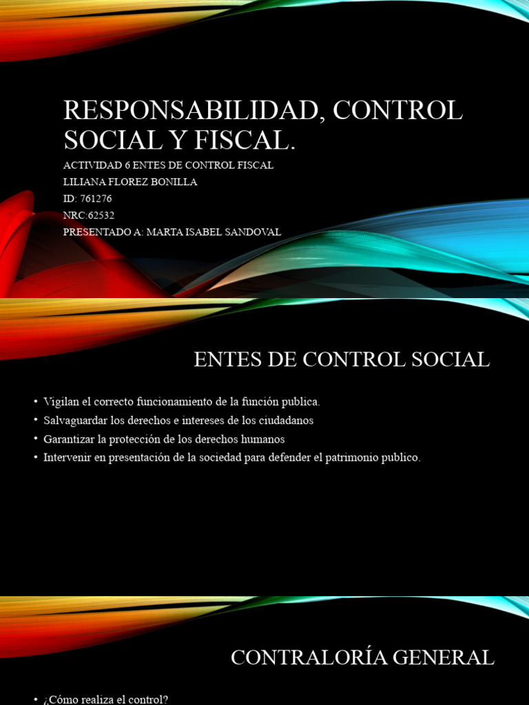 Responsabilidad, Control Social y Fiscal Actividad 6 | PDF