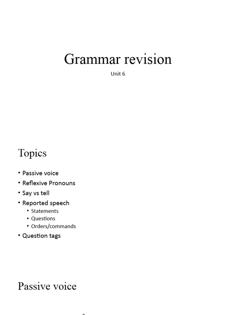 Grammar Revision Prime Time 2 - Unit 6 | PDF
