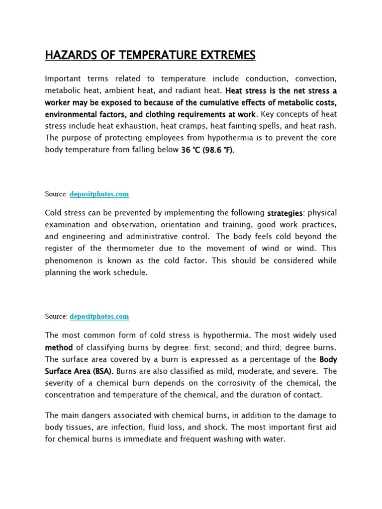Hazards of Temperature Extremes | PDF | Fires | Combustion