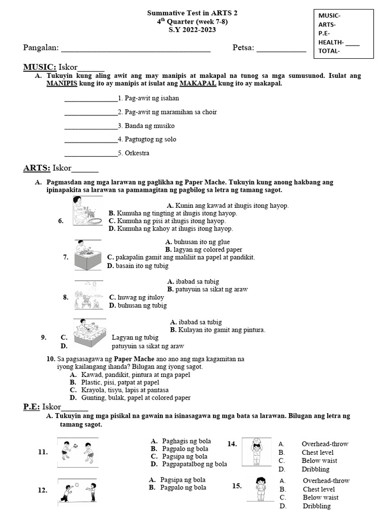 ST-Q4 MAPEH w7-8 | PDF