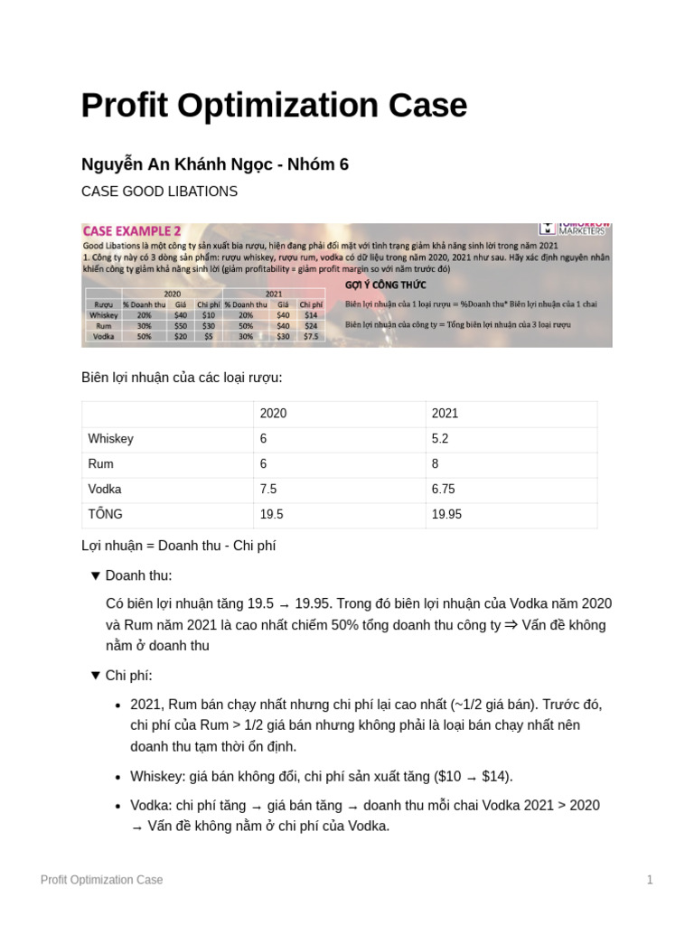 Profit Optimization Case | PDF