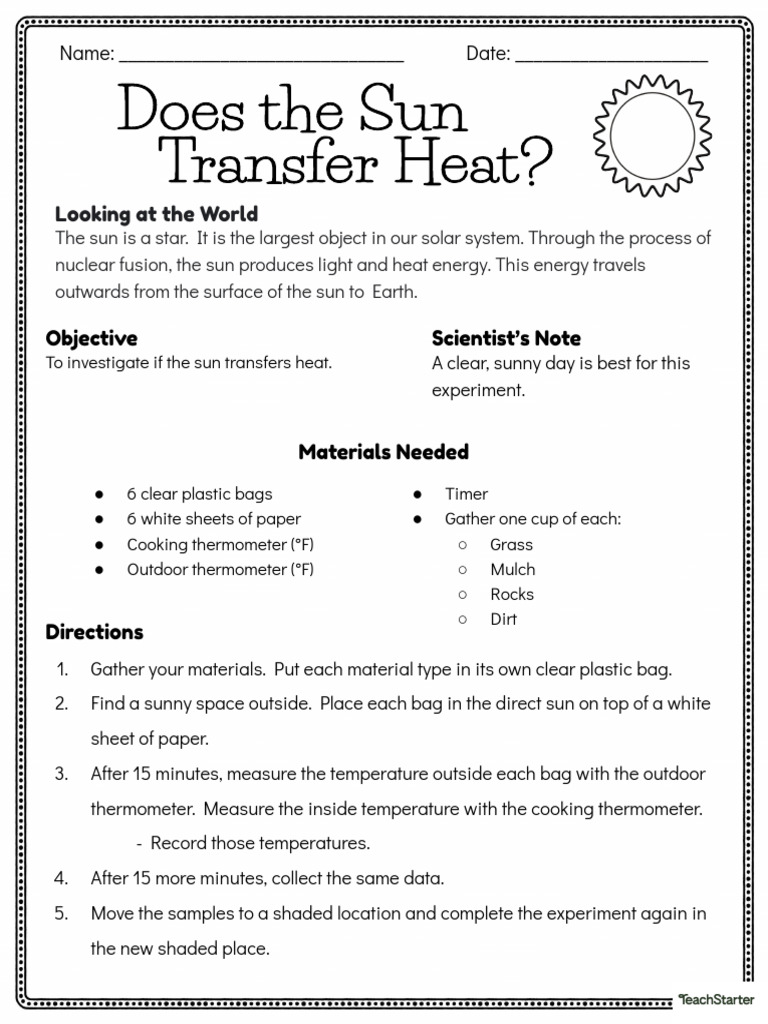 Doesthe Sun Transfer Heat Science Experiment Adobe Reader | PDF | Sun ...