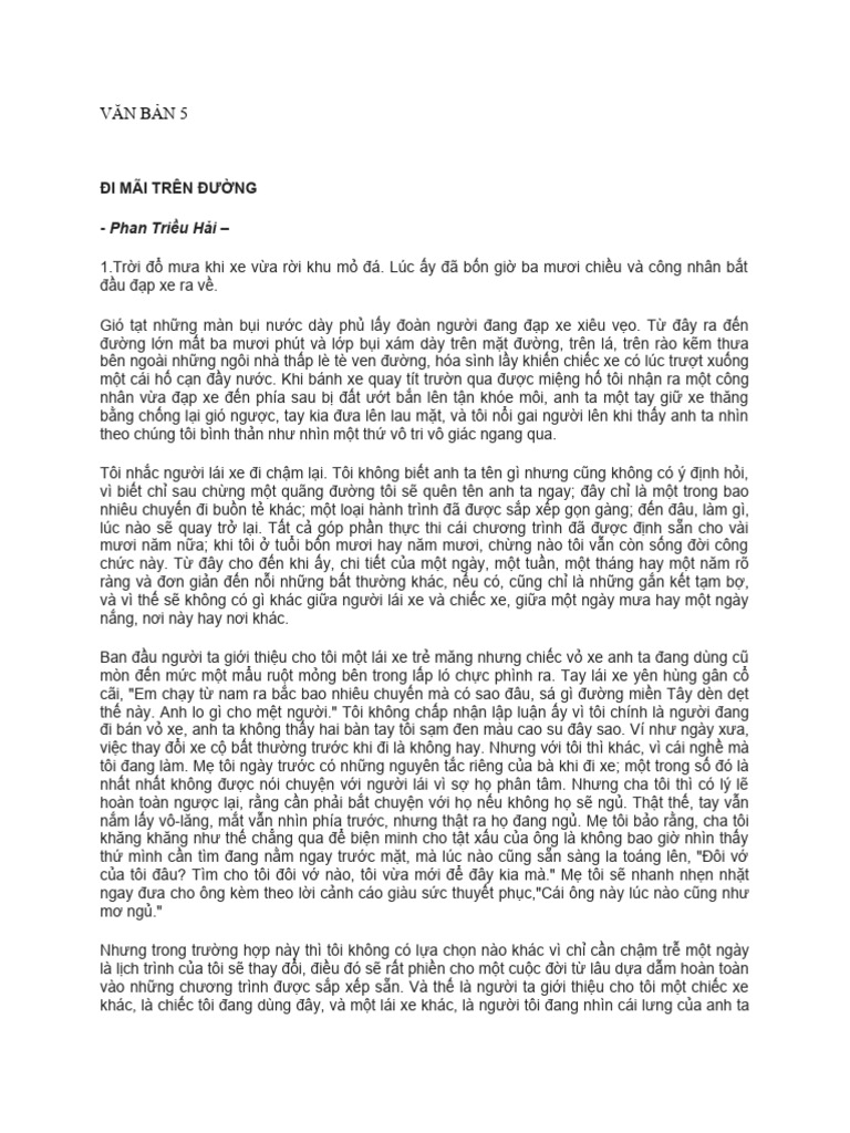 VĂN B N 5 - Di Mai Tren Duong - Phan Trieu Hai | PDF