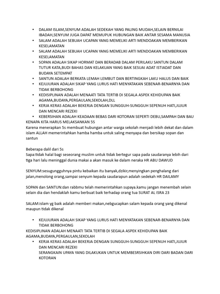 Penerapan 5S dalam Budaya Islam | PDF