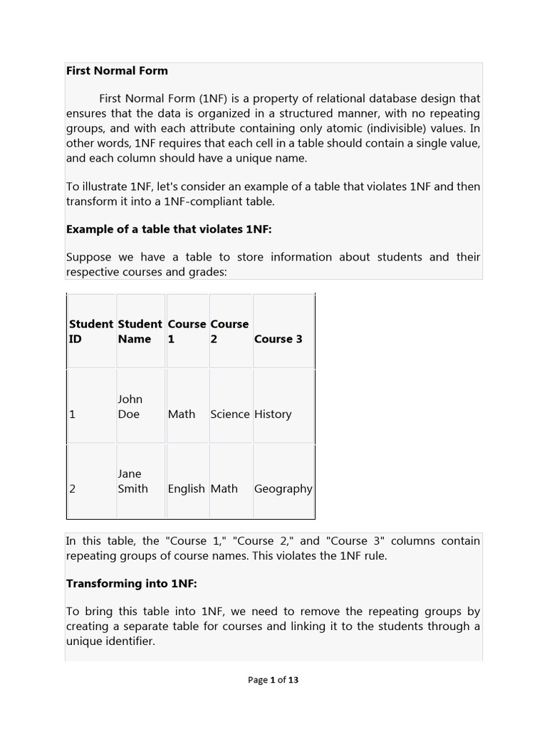 Normal Form - Unit - II | Download Free PDF | Databases | Information Retrieval