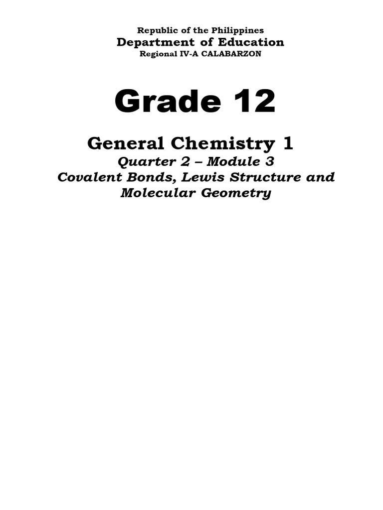 General Chemistry 1 Module 3 Week 4 | PDF | Covalent Bond | Chemical Bond