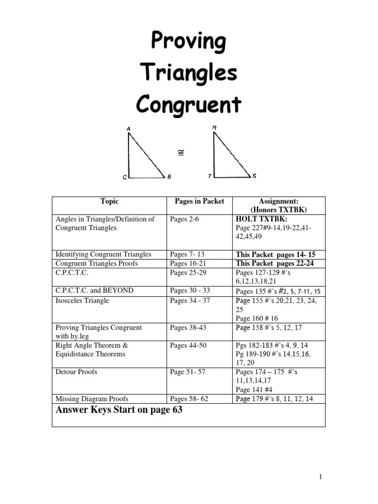 Proving Triangles Congruent Guide | PDF | Triangle | Perpendicular